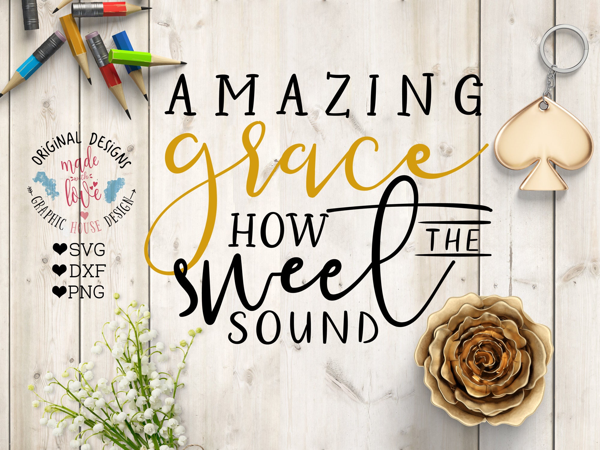 Amazing Grace SVG Amazing Grace Cut File in Svg Dxf Png - Etsy