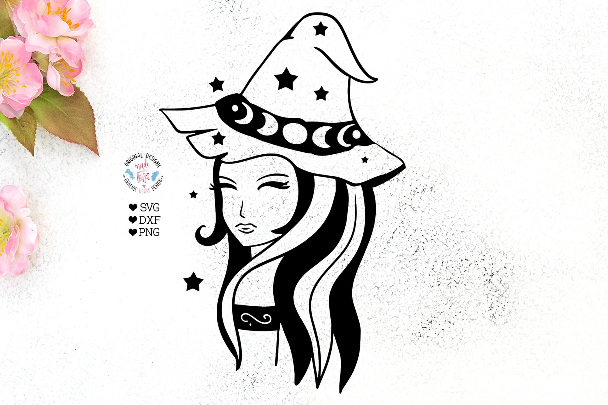 Pretty Witch Face Drawing