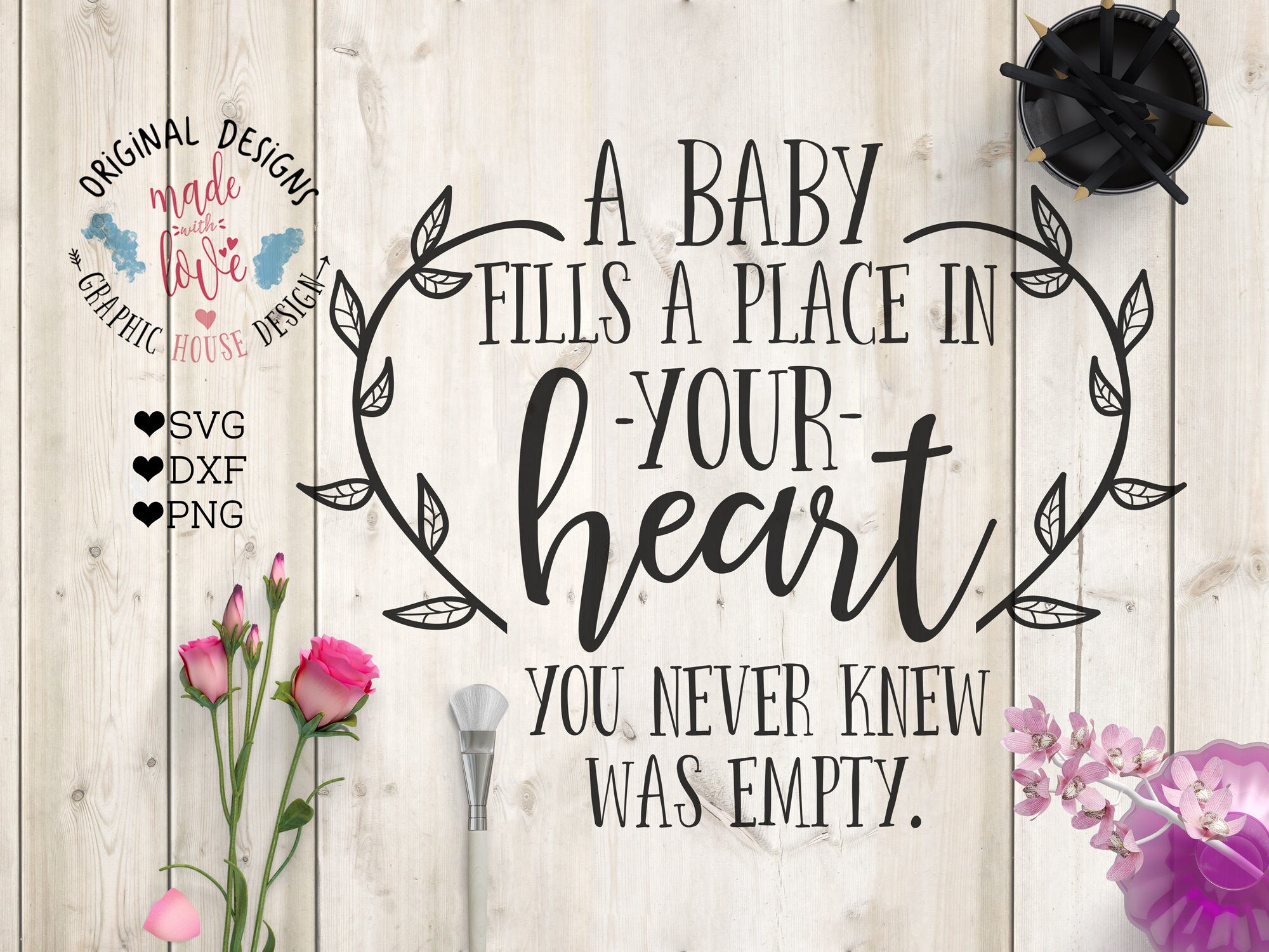 New Baby svg file A baby Fills A place in your Heart in SVG | Etsy