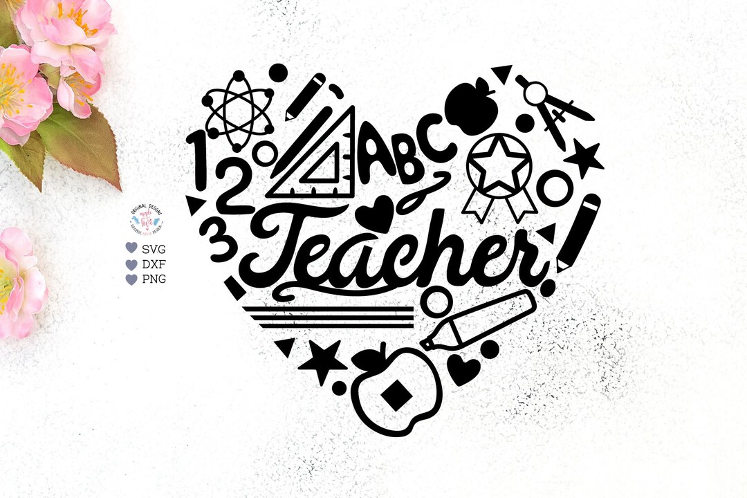 Teacher Svg, Teacher Cut File, Teacher Svg File, Teacher Svg File ...