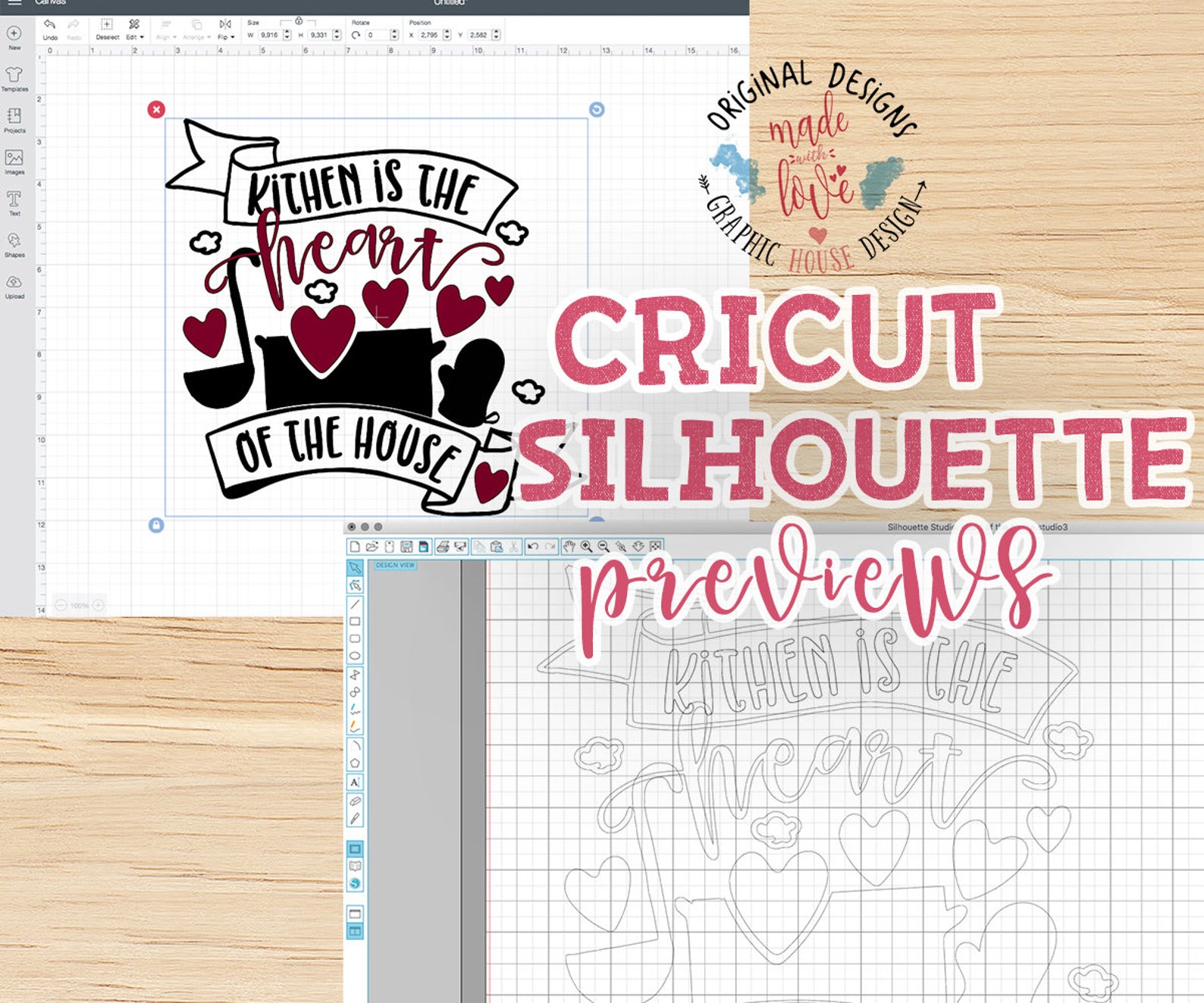 Kitchen Svg Kitchen is the Heart of the House Cut File in | Etsy