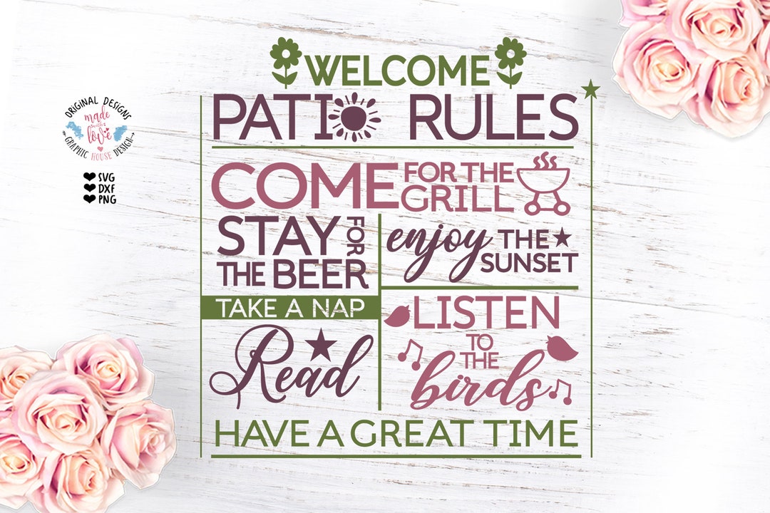 Patio SVG, Patio Cut File, Patio Rules, Patio Decor Svg, Patio ...