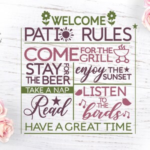 Patio SVG, Patio Cut File, Patio Rules, Patio Decor Svg, Patio ...