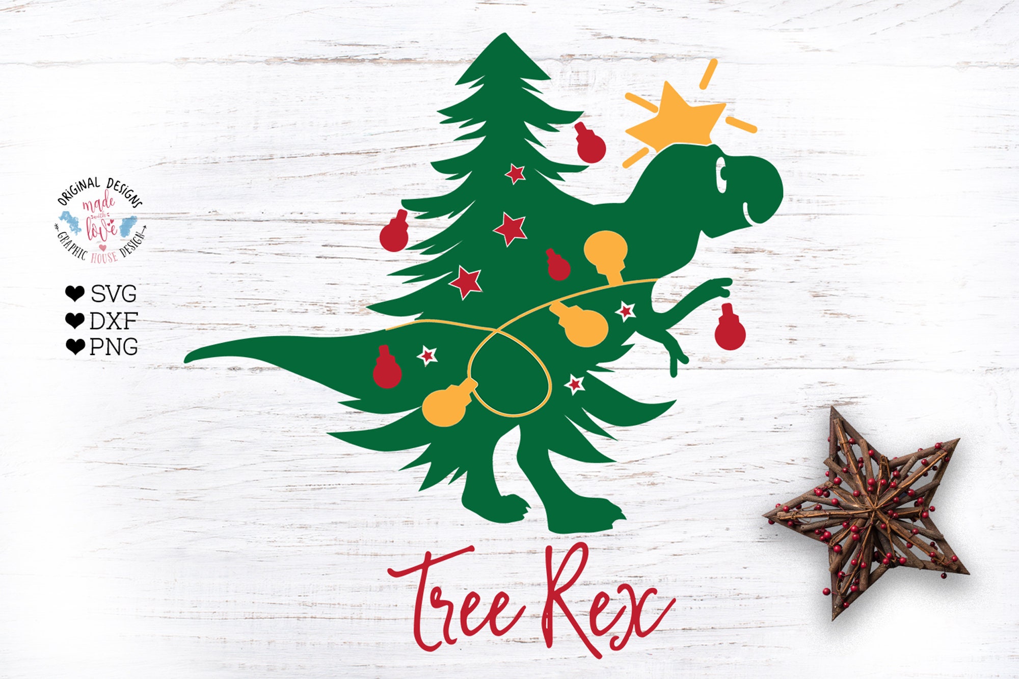 Tree Rex Dinosaur T-rex Christmas Dinosaur Christmas | Etsy