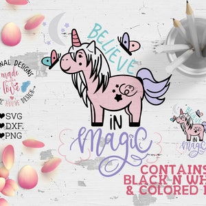 Unicorn Svg, Unicorn Cutting File, Believe in Magic Svg, Nursery Svg ...