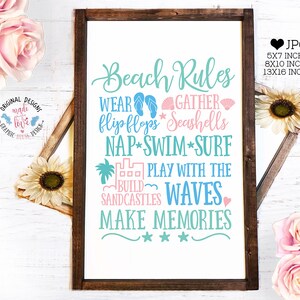 Beach Printable, Beach Rules Printable, Beach Printable Sign, Vacation ...