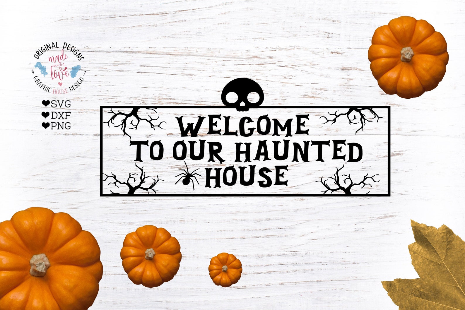 Haunted SVG Haunted House Cut File in SVG DXF Png Halloween | Etsy