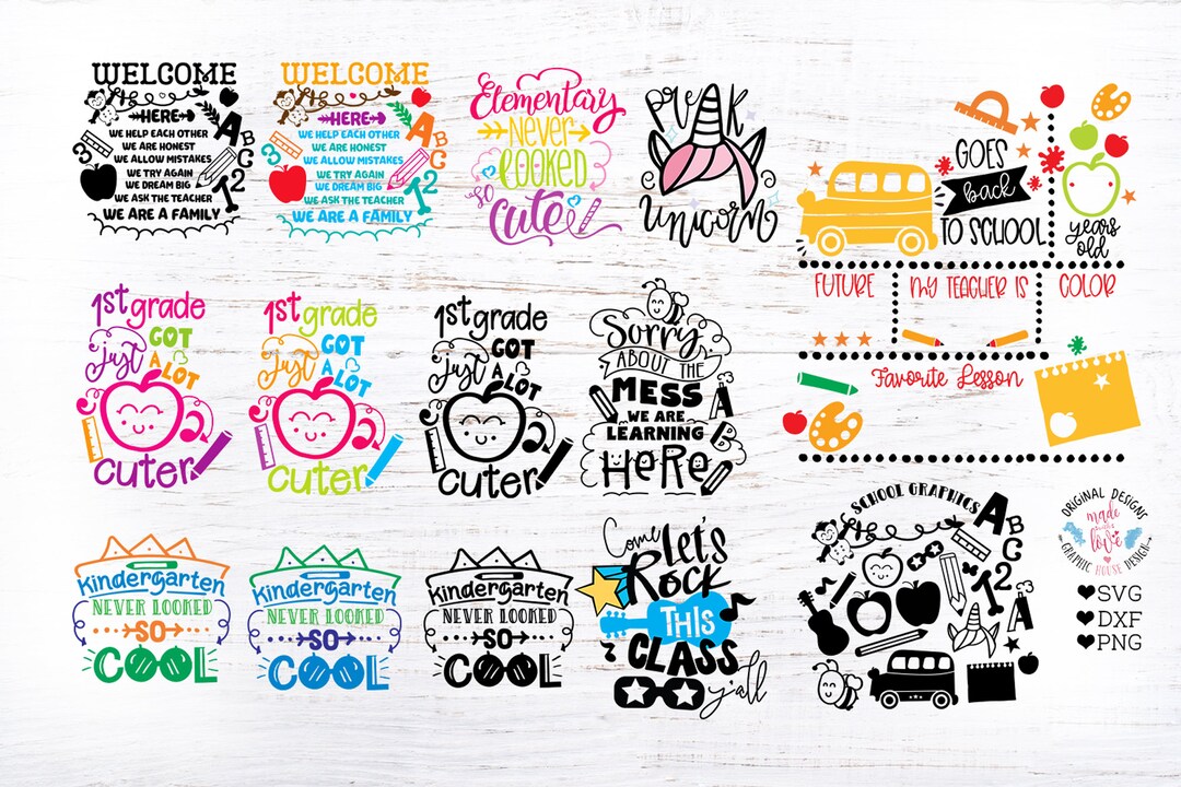 School Bundle SVG, School SVG, Back to School SVG, Elementary Svg ...