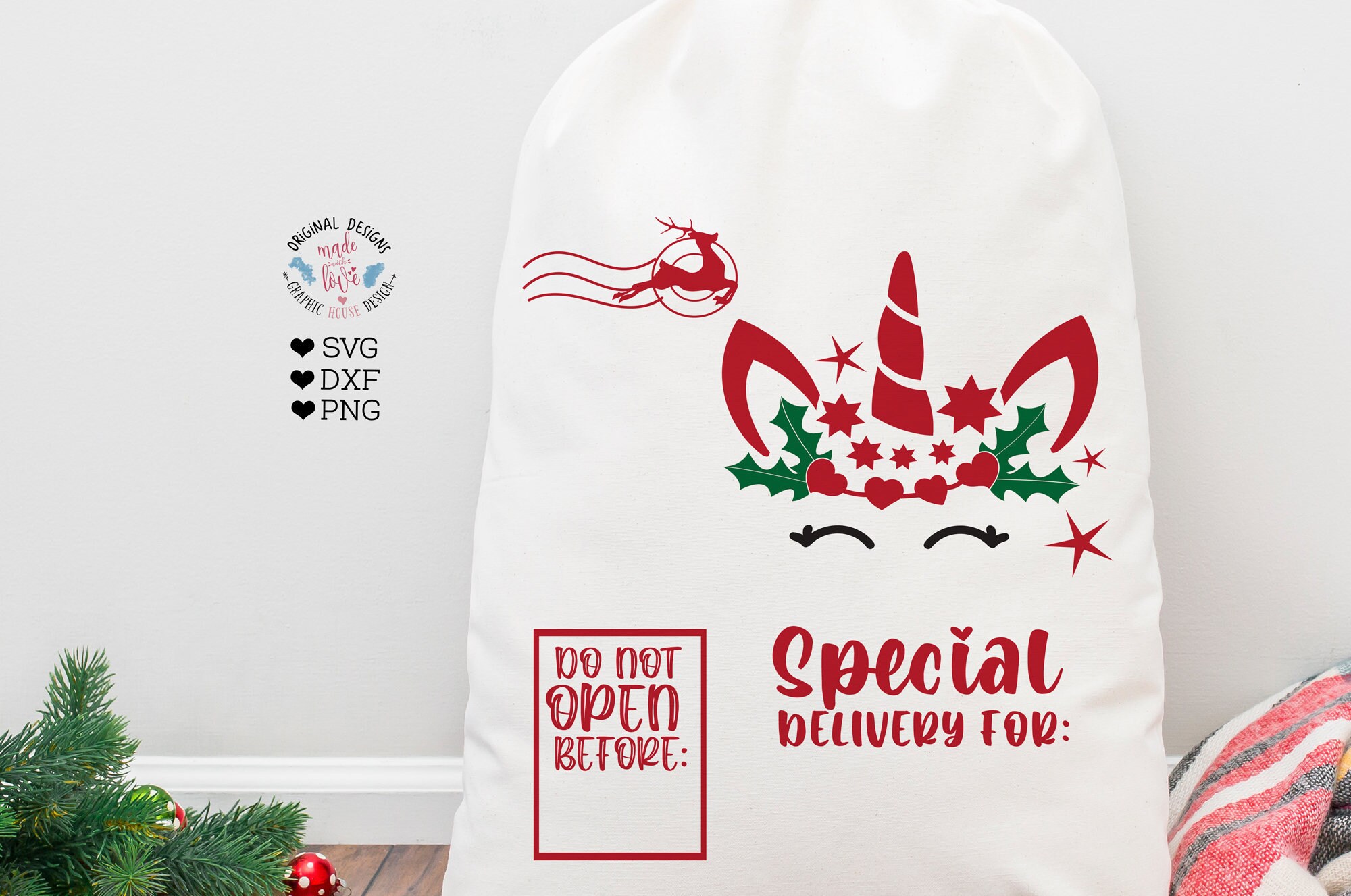 Santas Sack Unicorn Christmas Svg Santa Bag Svg Christmas | Etsy