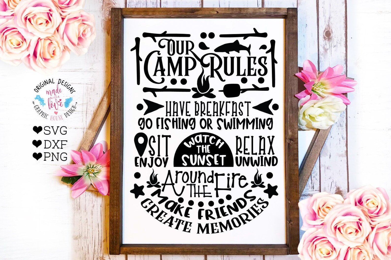 Camp Rules Svg Our Camp Rules Cut File in SVG DXF PNG Camp - Etsy