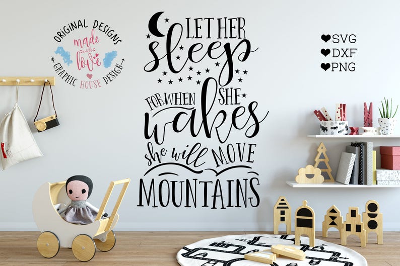 Girl svg Nursery svg Baby svg Let her sleep for when she | Etsy