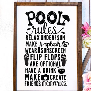 Pool Rules Svg, Pool Rules Cut File in Svg, Dxf, Png, Pool Svg, Pool ...