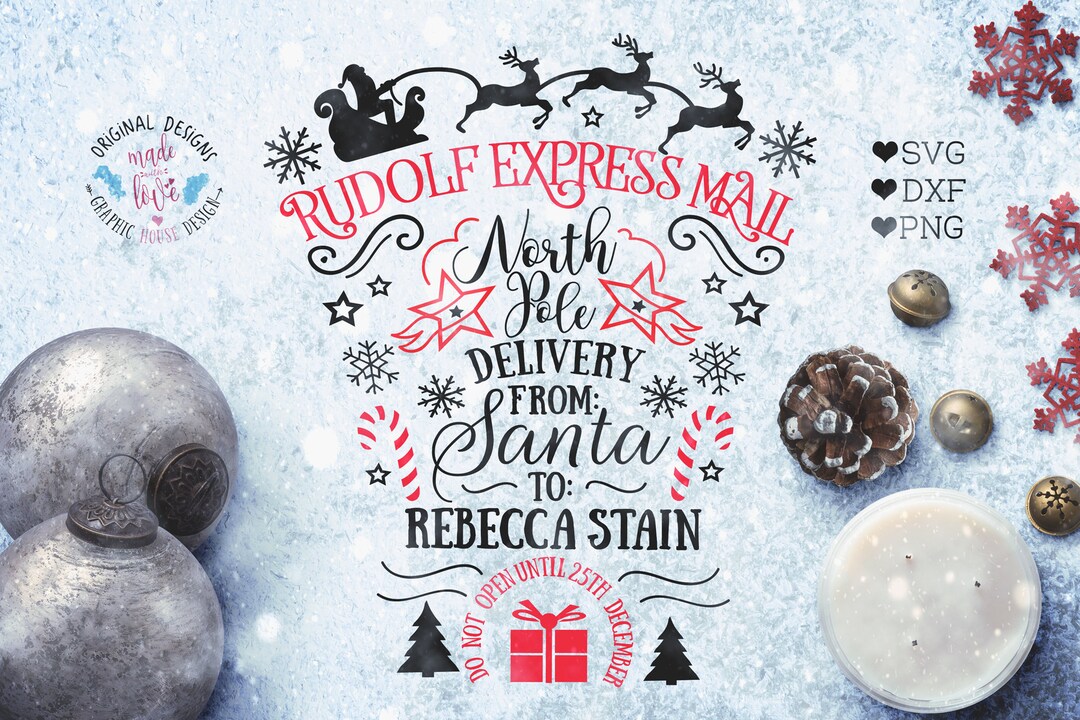 Santa's Bag SVG, North Pole Express, Santa Delivery in SVG, DXF, Png ...