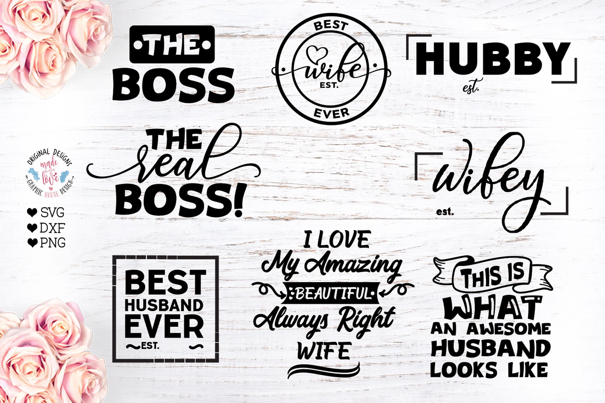 Husband and Wife Svg Bundle Husband Svg Wife Svg Wedding - Etsy