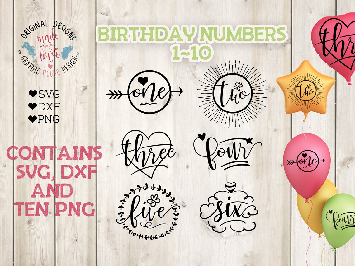 Birthday Svg Bundle Birthday Numbers Svg Baby Girl Svg | Etsy