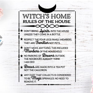 Witch House Rules, Witch Home Rules, Funny Halloween Home Svg ...