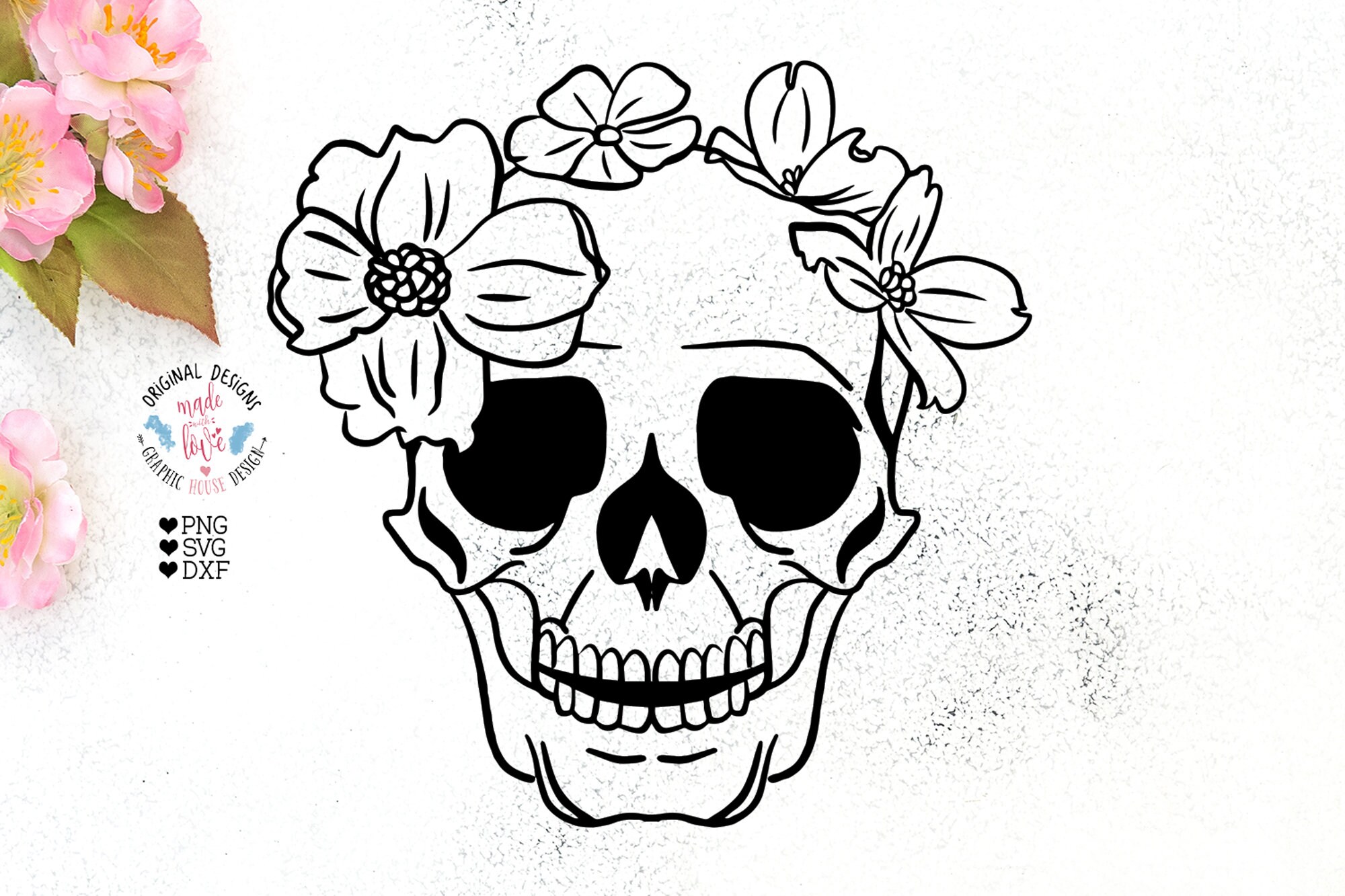 Flower Skull Design
