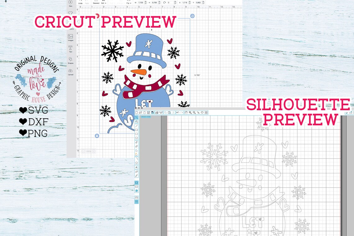Snowman svg Let it Snow Cut File in SVG DXF PNG Winter svg | Etsy