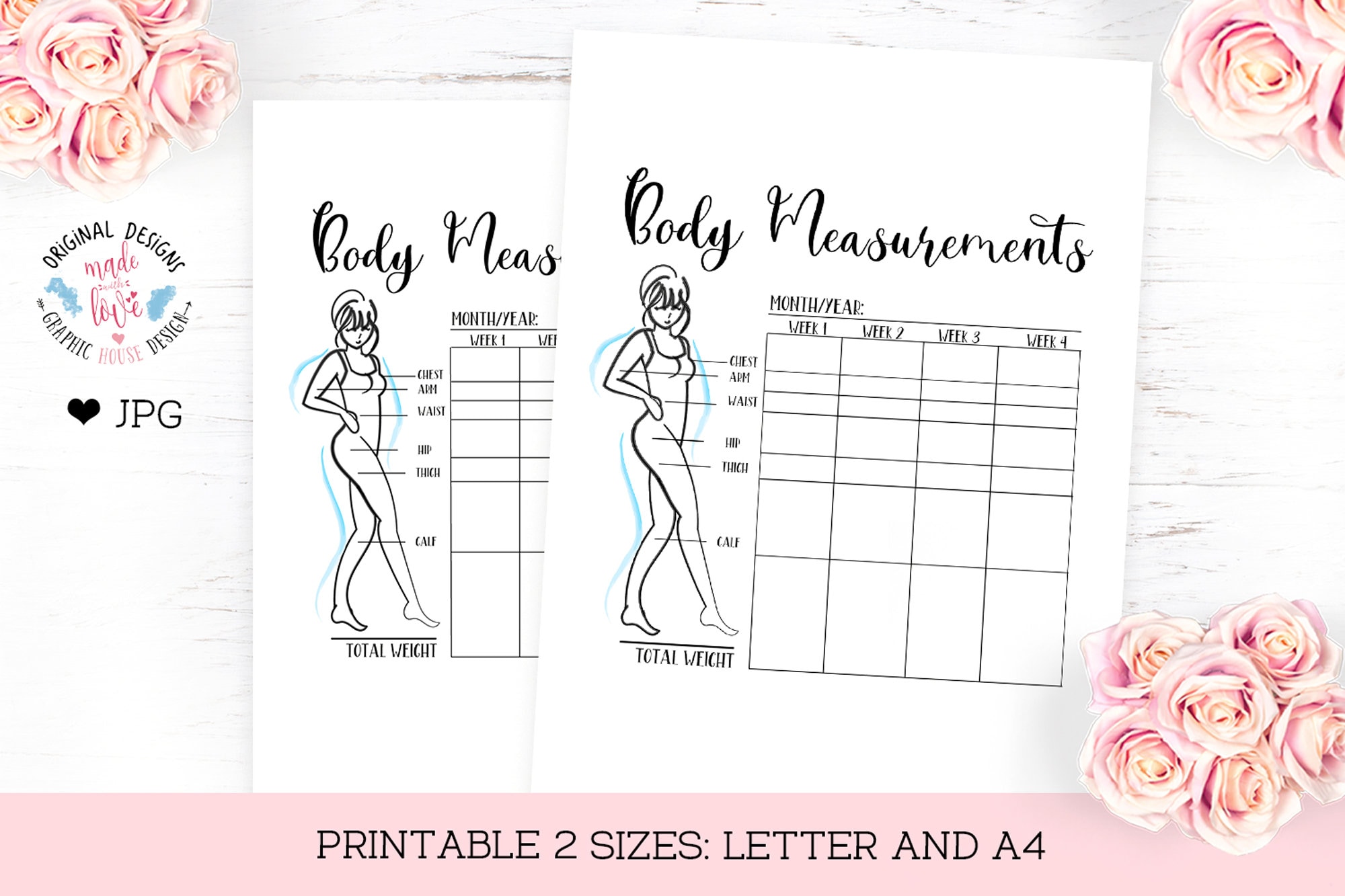 Medidas corporales imprimible tabla de peso corporal tabla - Etsy México