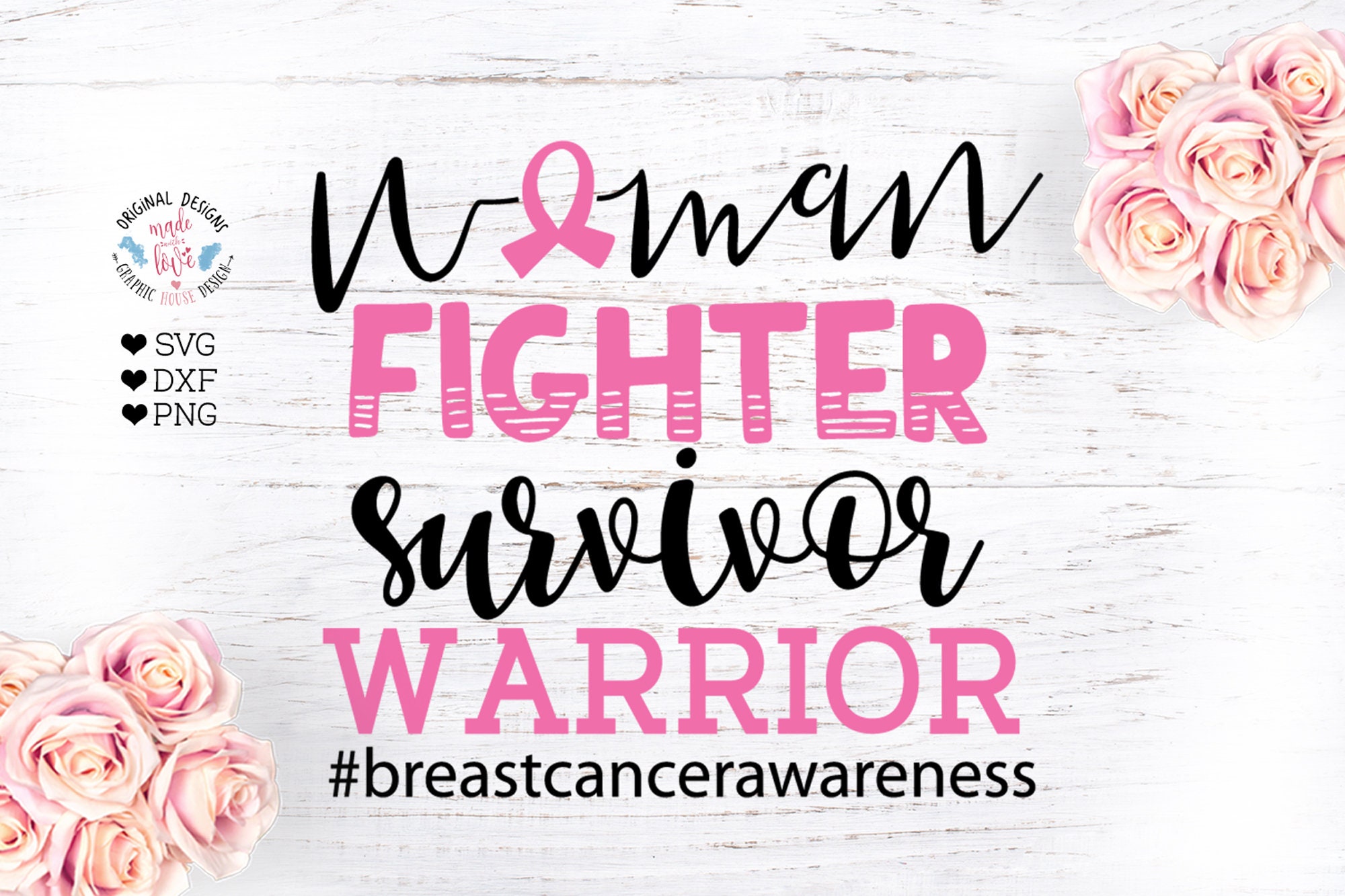 Breast Cancer Awareness Cut File Woman Survivor Cut File - Etsy