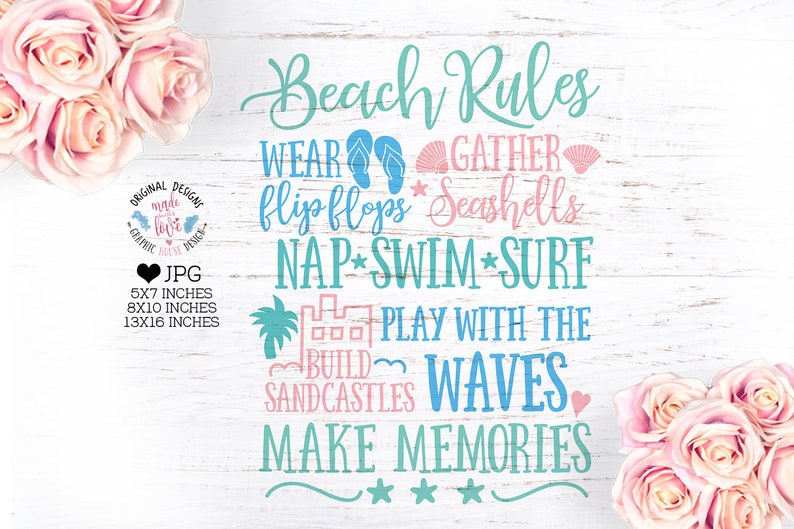 Beach Printable Beach Rules Printable Beach Printable Sign | Etsy