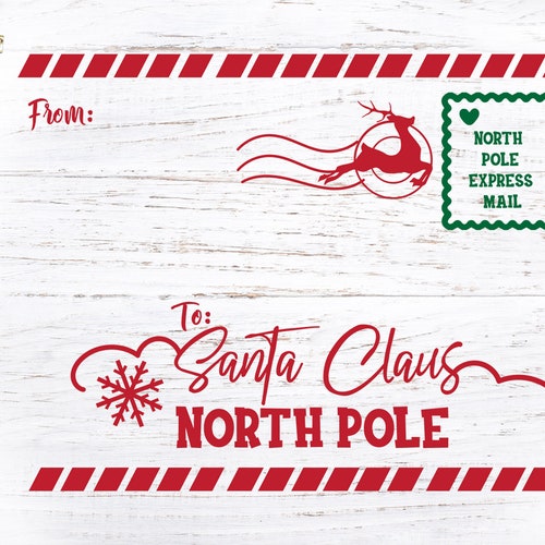 Santa Envelope Svg Letter to Santa SVG Santa Envelope Cut - Etsy
