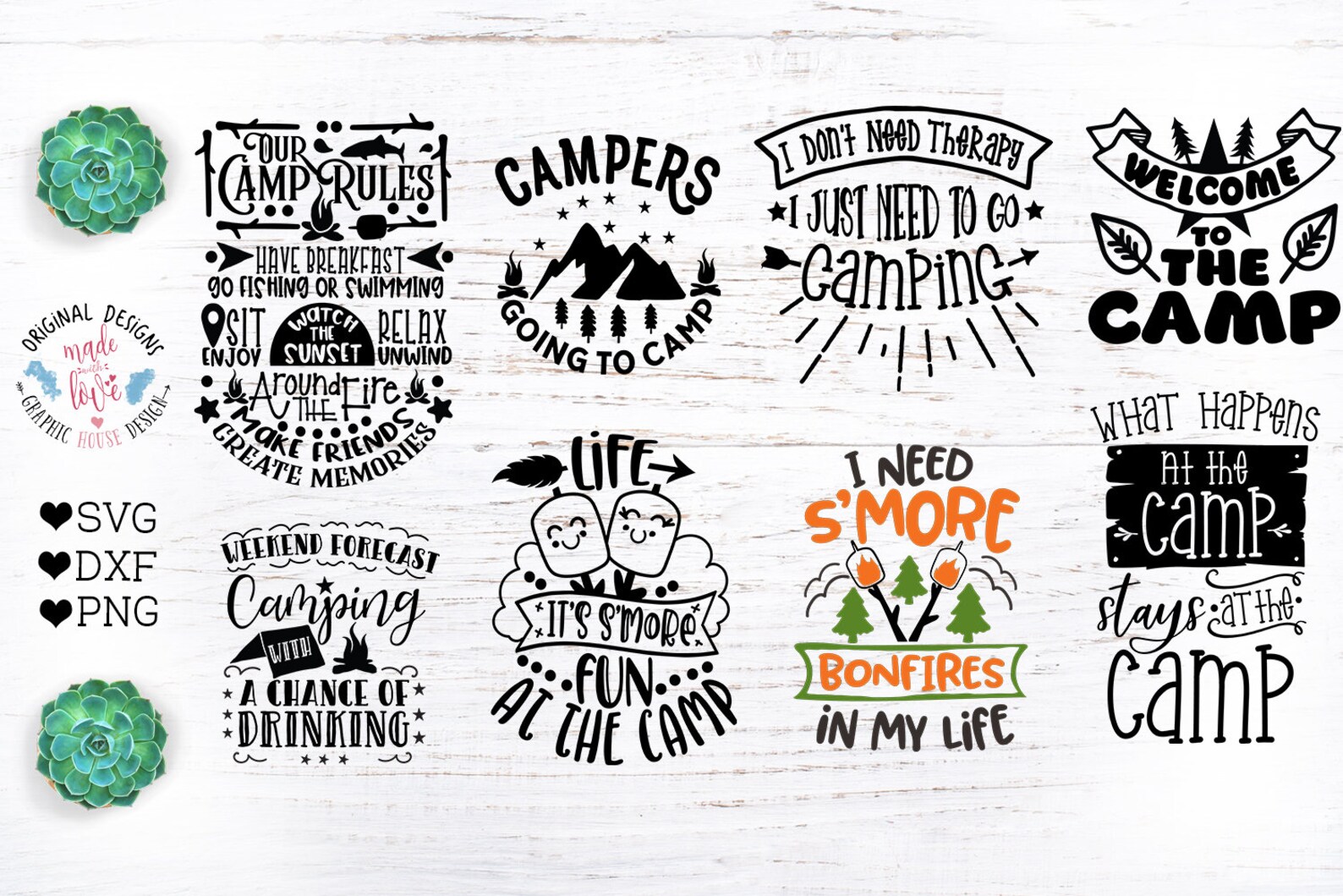 Camp Bundle Camping Svg Camp Svg Camping Quotes in SVG | Etsy