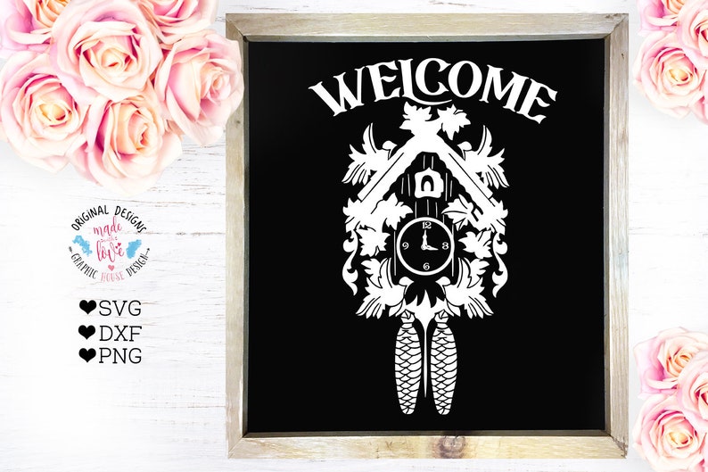 Cuckoo svg Clock svg Welcome svg Cuckoo Clock Cut File in | Etsy