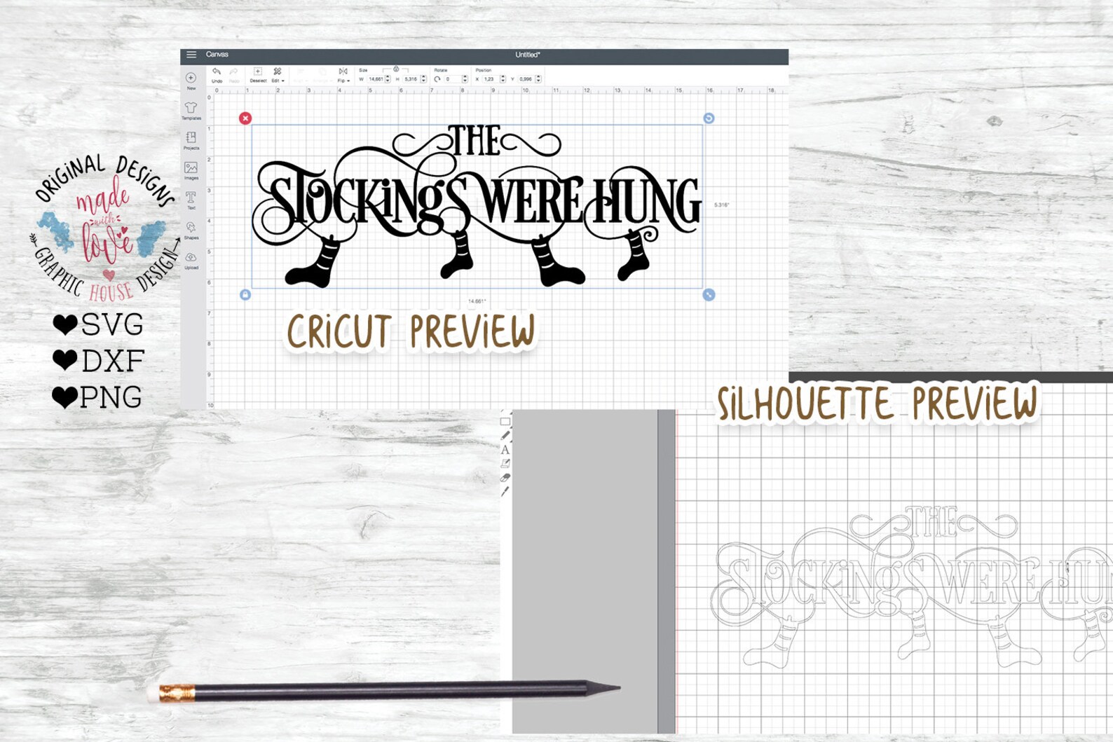 The Stockings Were Hung Christmas SVG Christmas Cut File - Etsy