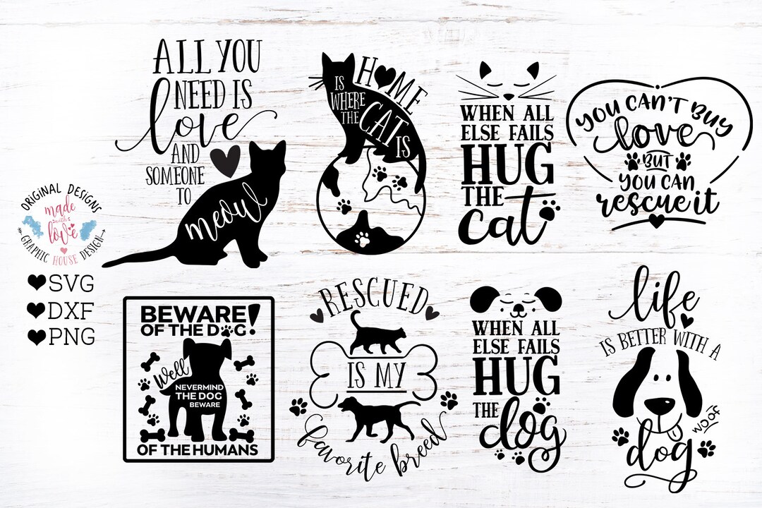 Pet Bundle SVG, Pet SVG Files, Pet Cut Files, Life is Better With a Dog ...