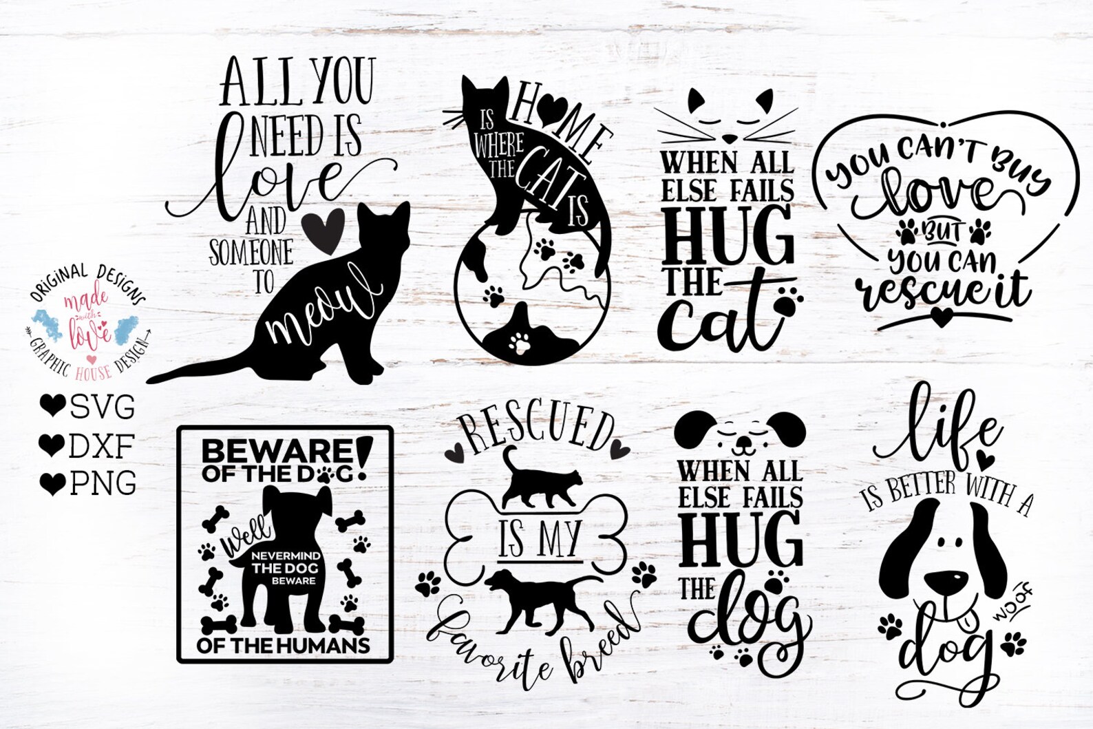 Pet Bundle SVG Pet SVG Files Pet Cut Files Life is Better | Etsy