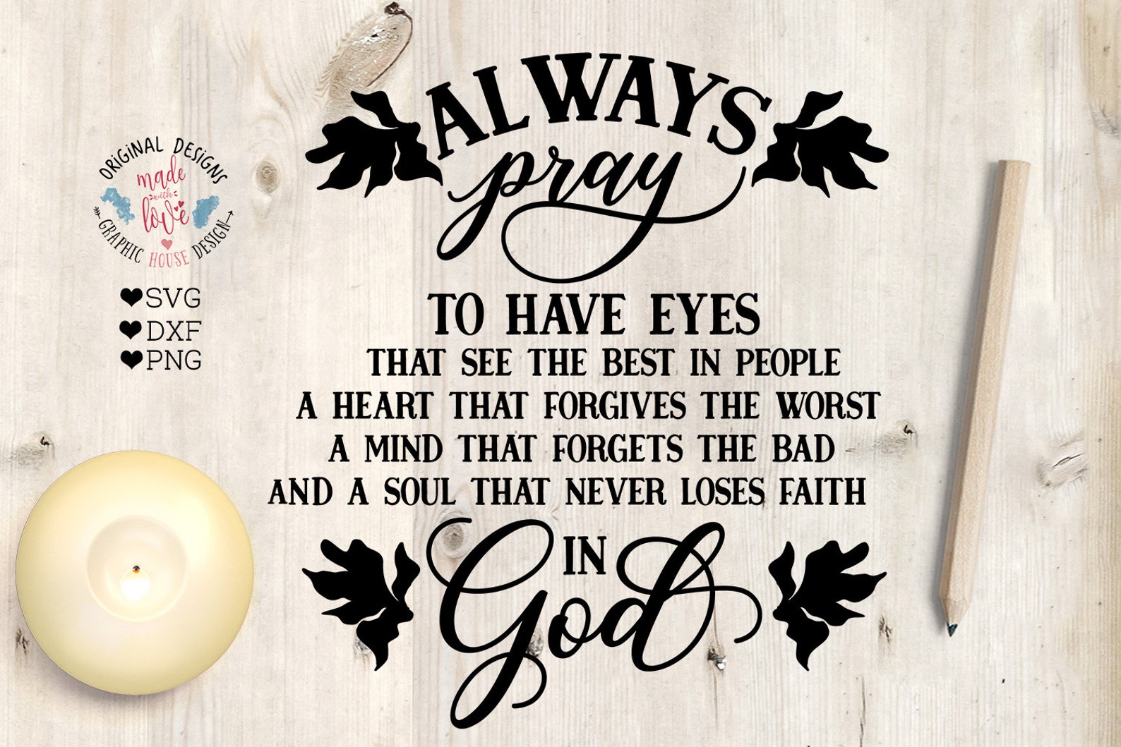 Pray Svg Always Pray Cut File in SVG DXF and PNG God Svg - Etsy