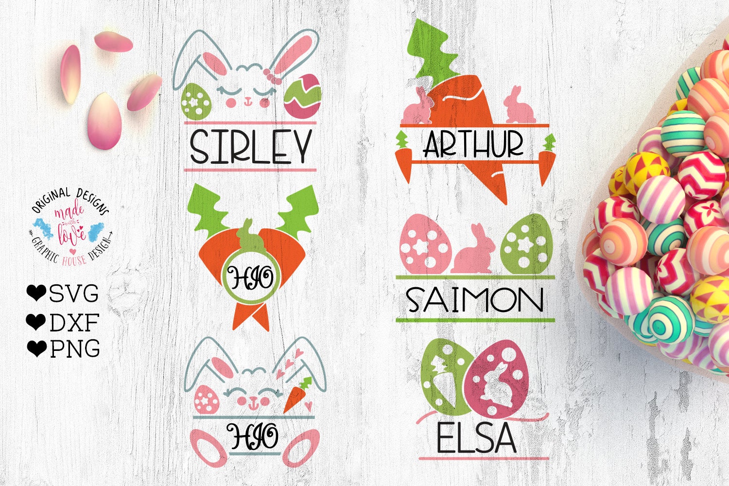 Easter Svg Easter Monogram Svg Easter Split Monogram Frames - Etsy
