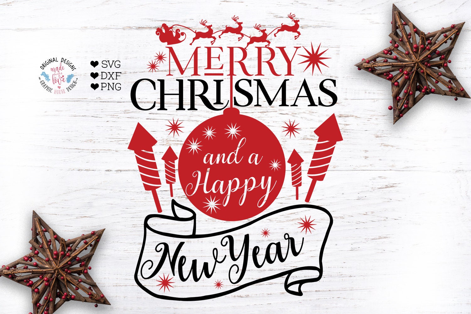 Merry Christmas and a Happy New Year Merry Christmas Happy | Etsy