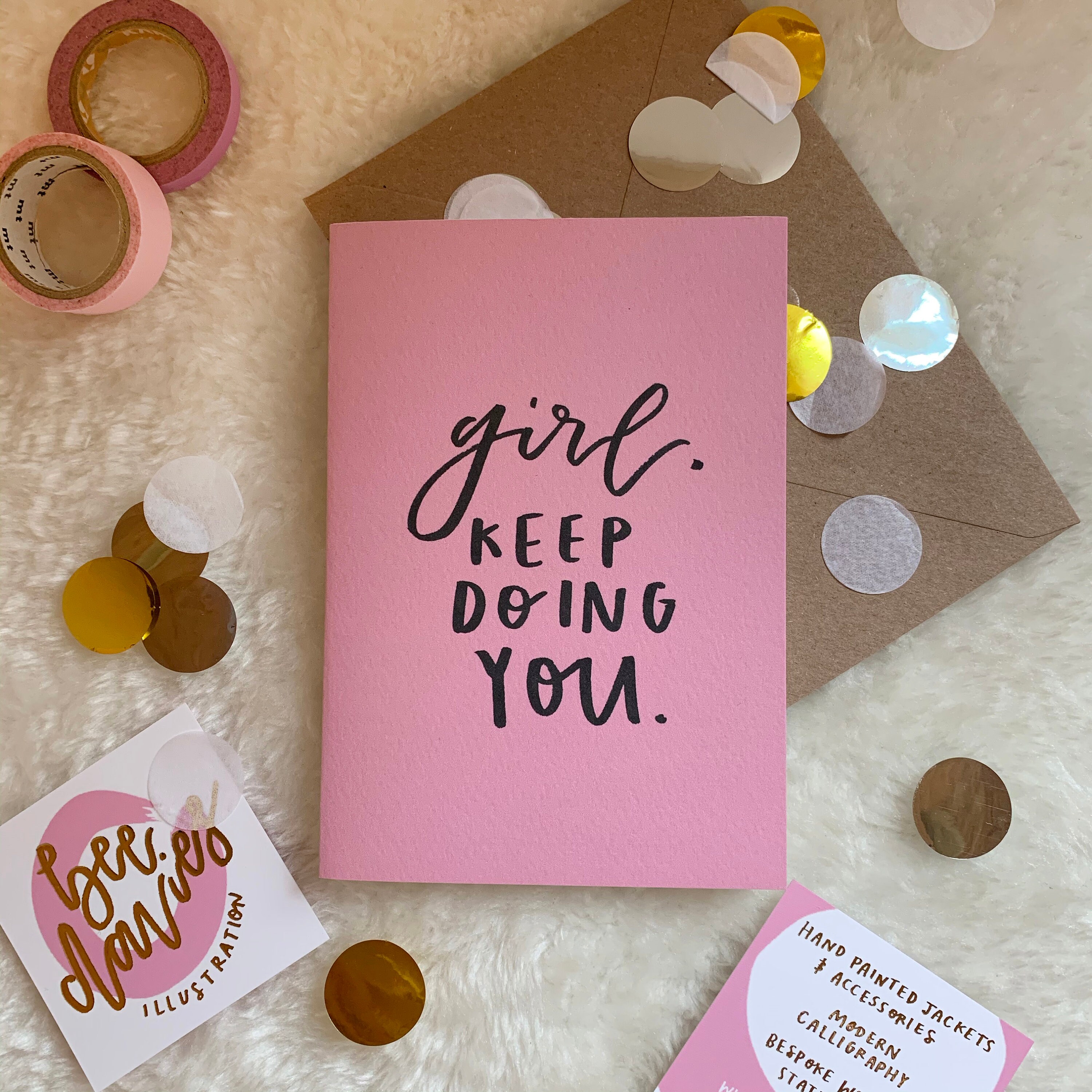 Female empowerment card girl keep doing you female | Etsy