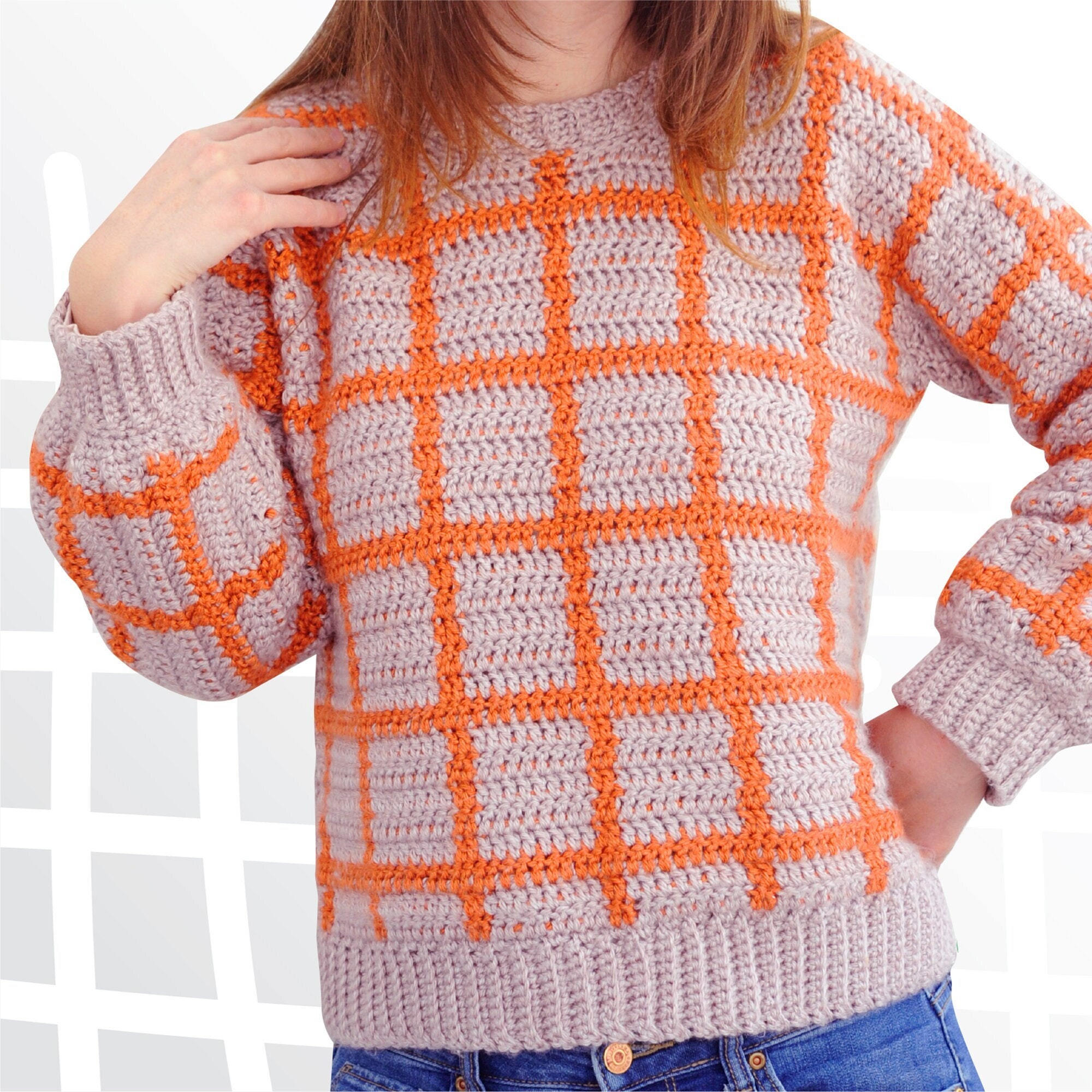 Modern Crochet Sweater Pattern | Easy Pullover Pattern PDF | Oversized ...