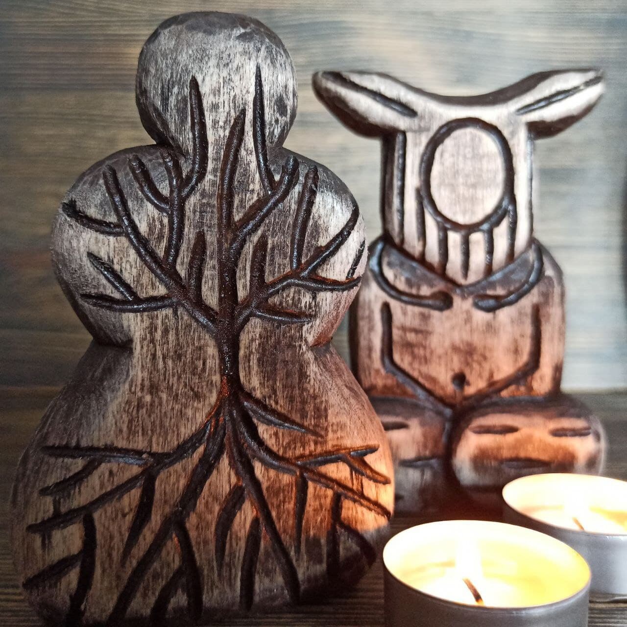 Cernunnos Goddess Statue Horned God Triple Moon Moon Phase | Etsy New ...