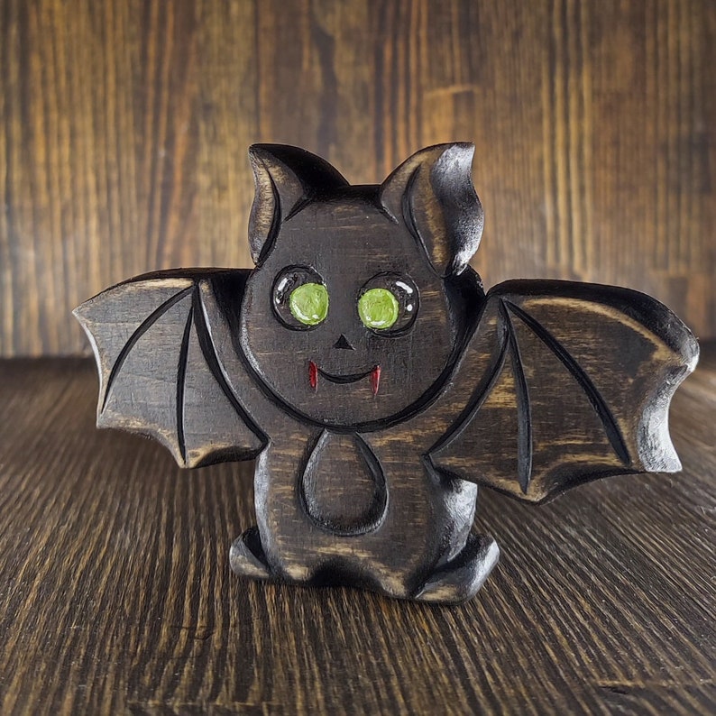 Bat Statue Flying Fox Vampire Halloween Decor Gift Decoration Little ...