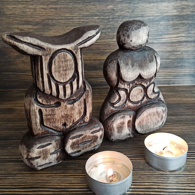 Cernunnos Goddess Statue Horned God Triple Moon Moon Phase | Etsy