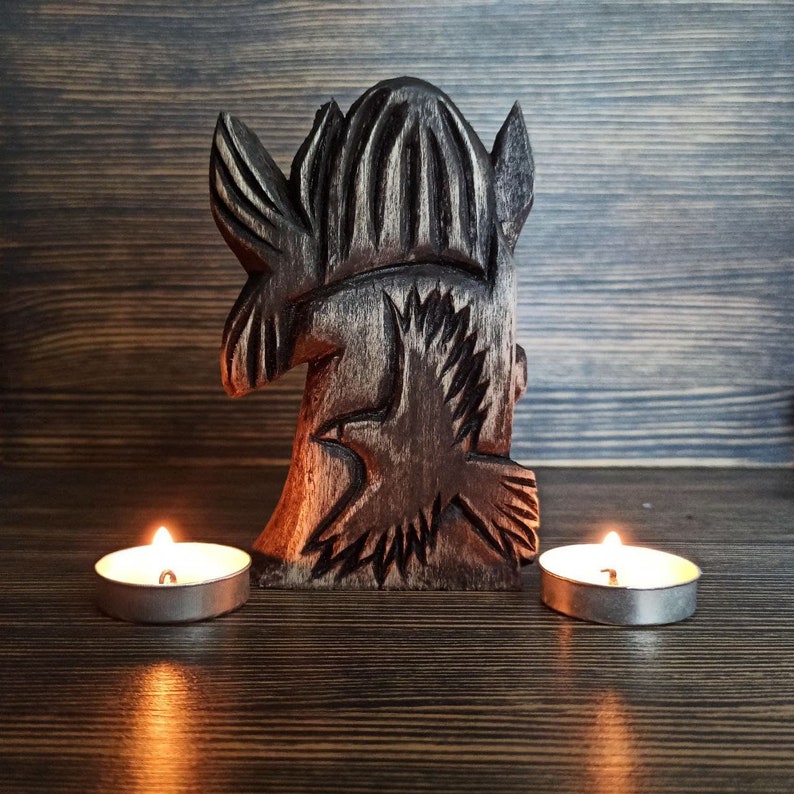 Morrigan Statue Raven Crow Goddess Heathen Asatru | Etsy