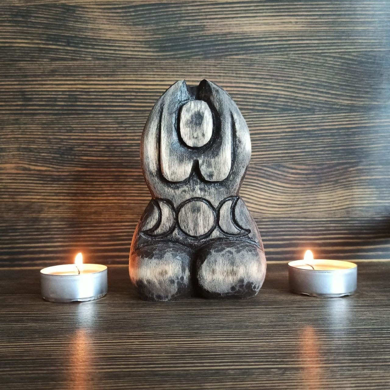 Goddess Statue Triple Moon Moon Phase Art Yggdrasil Gaia - Etsy Norway