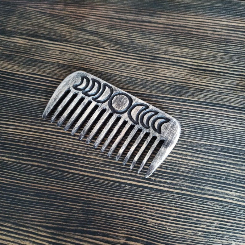 Wooden Comb Triple Moon SPARSE Moon Phase Art Moon Phases Hair | Etsy