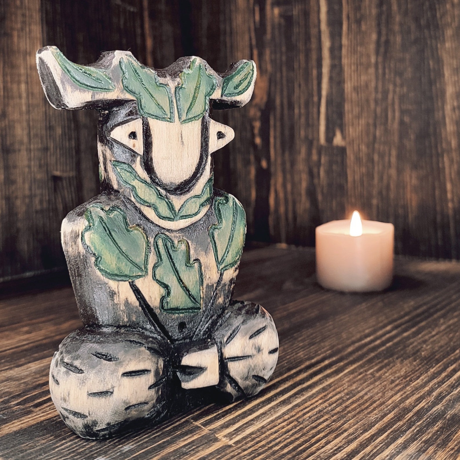 Cernunnos Statue Green Man Horned God Pan Herne the Hunter - Etsy