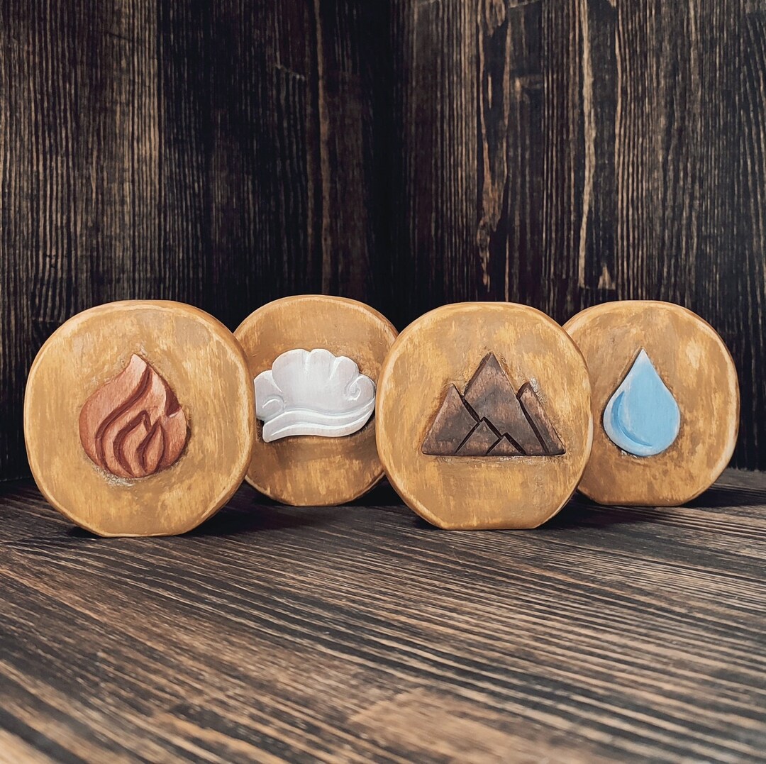 Four Elements Art SET Earth Air Fire Water - Etsy