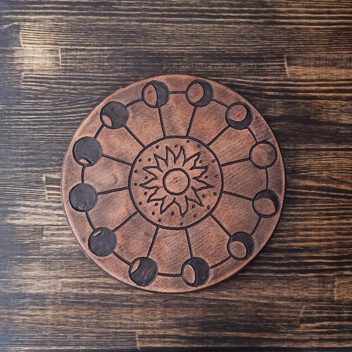 Crystal Grid Altar Board Moon Phase Plate Tile Wiccan Decor - Etsy