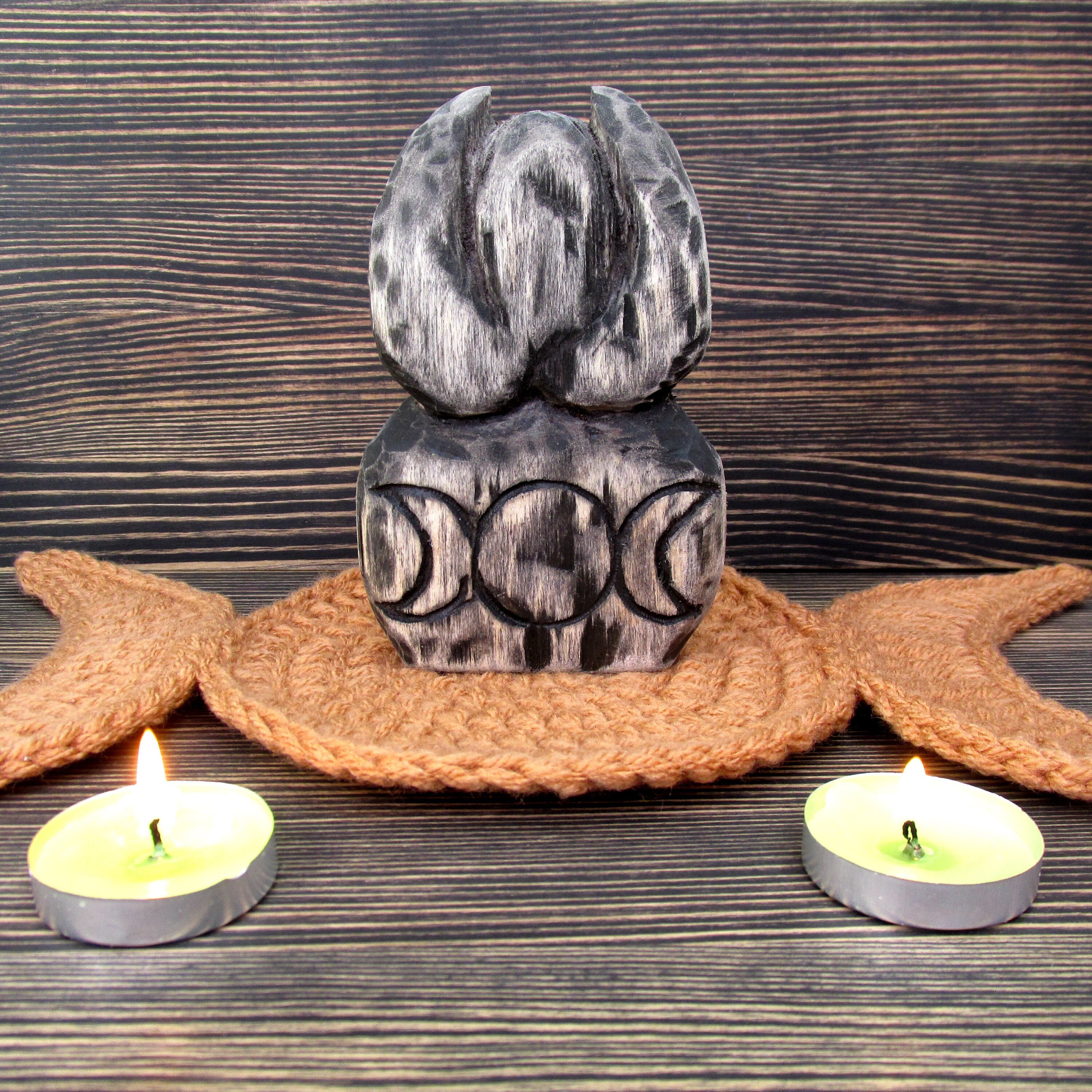 Yggdrasil Moon Phase Art Triple Goddess Statue Figurine | Etsy
