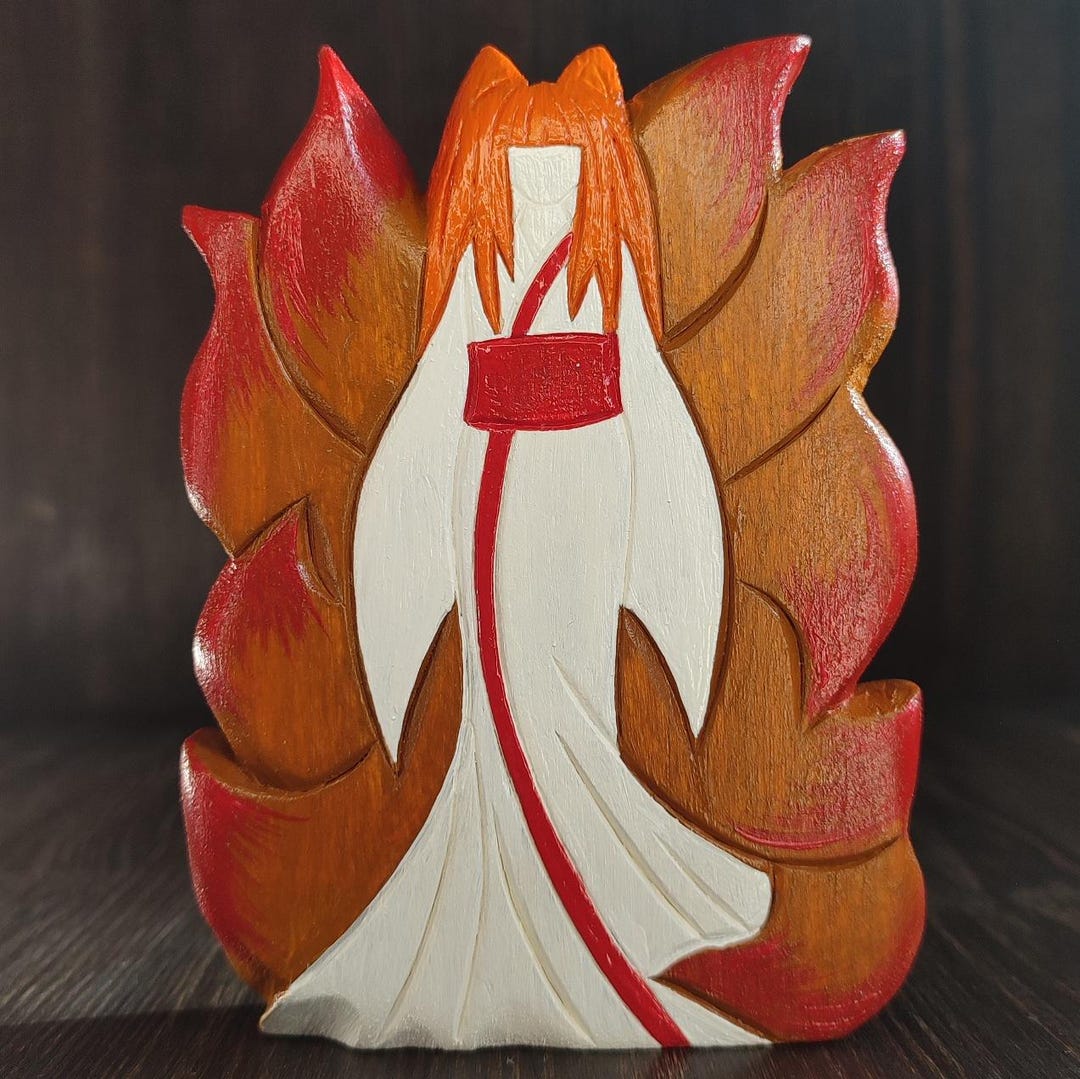 Kitsune Fox Spirit Japanese Yokai Protector Mystical Nine-tailed Fox ...