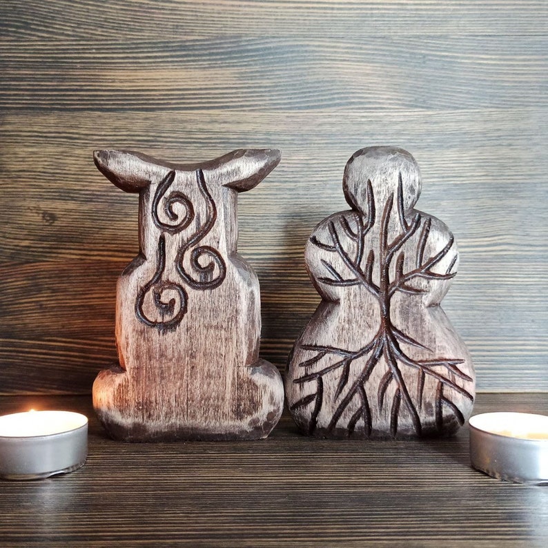 Cernunnos Goddess Statue Horned God Triple Moon Moon Phase | Etsy