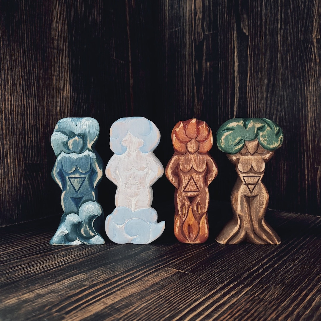 Water Air Fire Earth SET Four Elements Art Aqua Sea Ocean River Rain ...