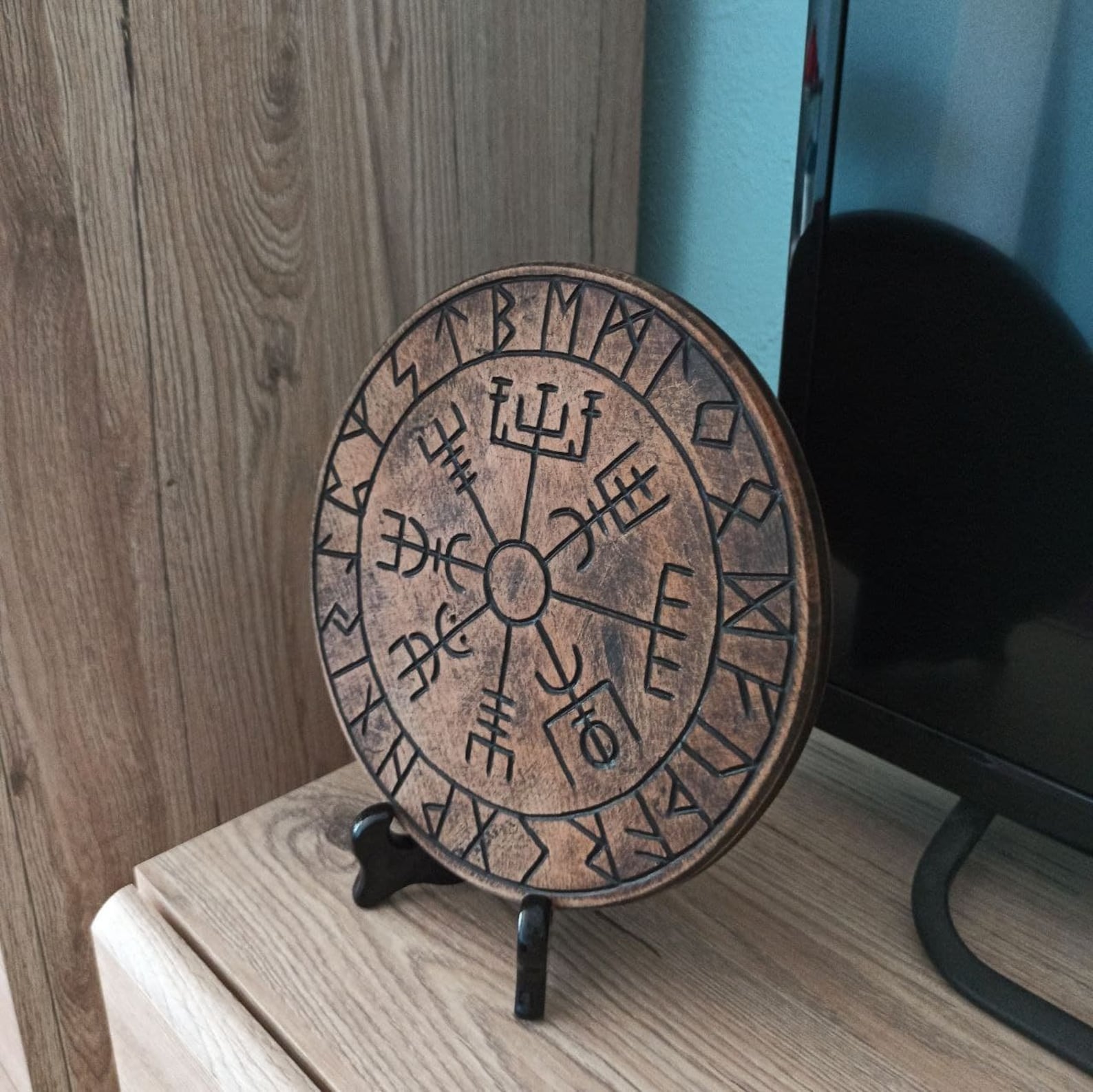 Vegvisir Wall Plaque Viking Compass Wall Plaque Plate Runes - Etsy